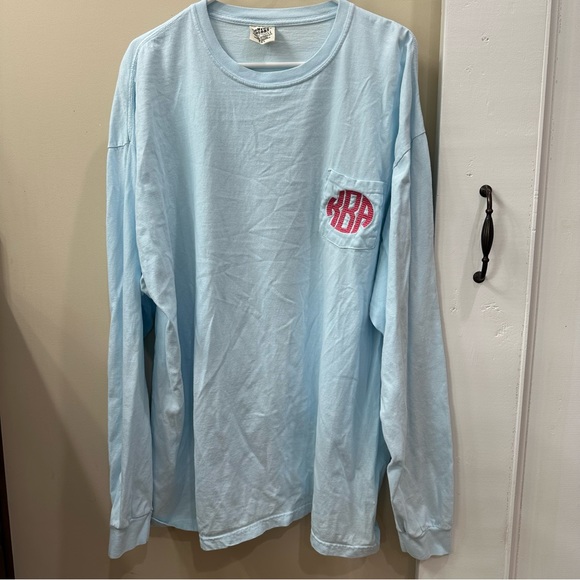 Comfort Colors | Tops | Kba Monogrammed Long Sleeved Pocket Tee | Poshmark